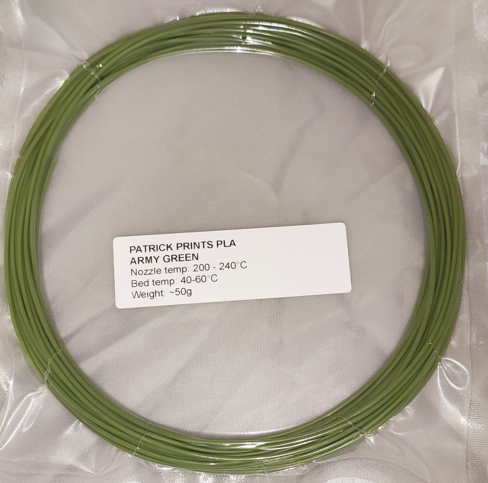 PATRICK PRINTS PLA ARMY GREEN sample 50g