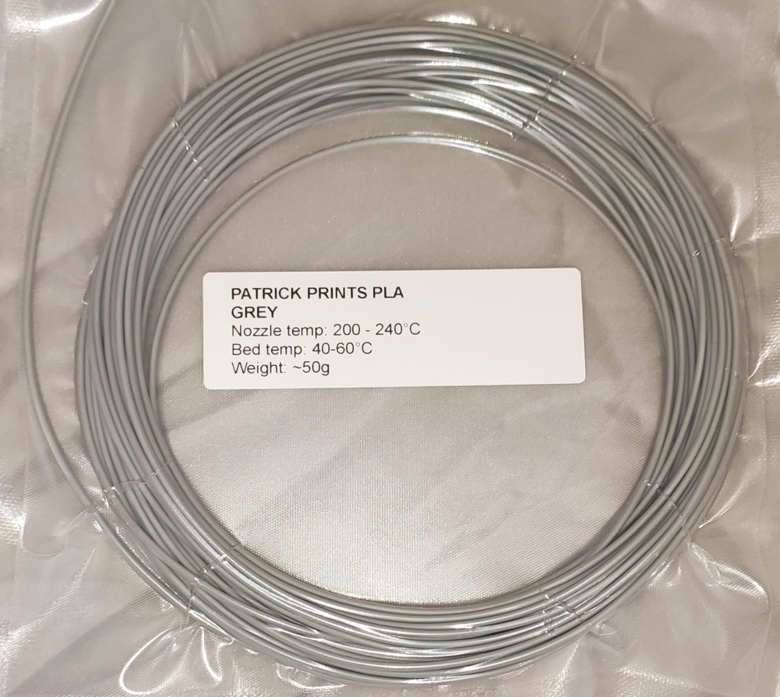 PATRICK PRINTS PLA GREY sample 50g